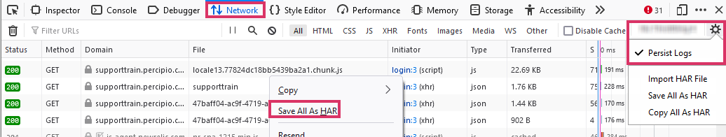 Capturing a HAR File