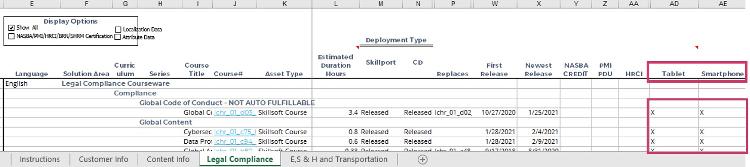 How to obtain a list of all Skillsoft courses from Learning Edge
