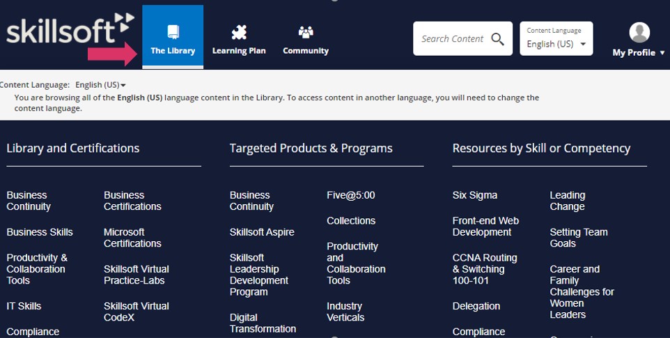 Learner Navigation in Skillport